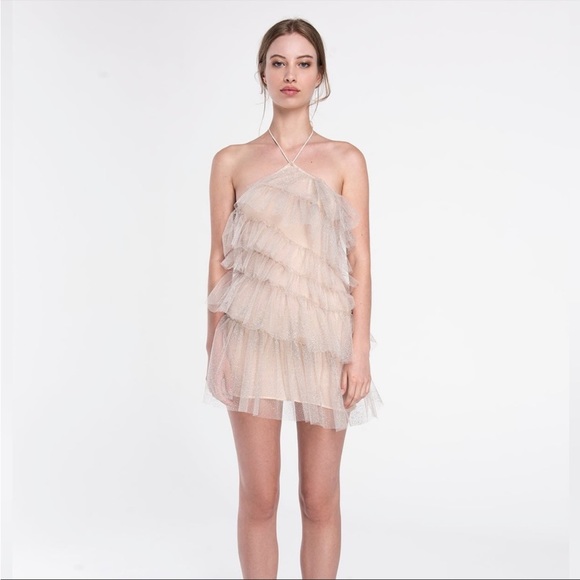 Dresses | The Bar Lou Dress Sparkle Nude | Poshmark